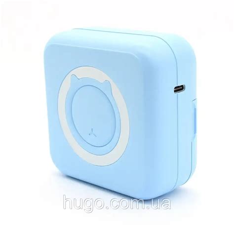 Портативный мини принтер рулон термобумаги Синий Детский термопринтер Карманный мини