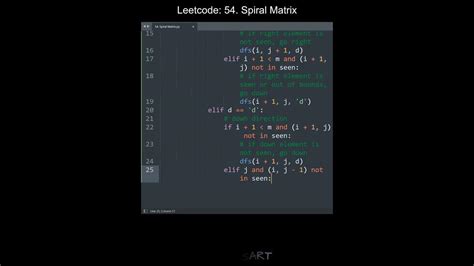 Leetcode 54 Spiral Matrix In Python Python Leetcode Python Coding