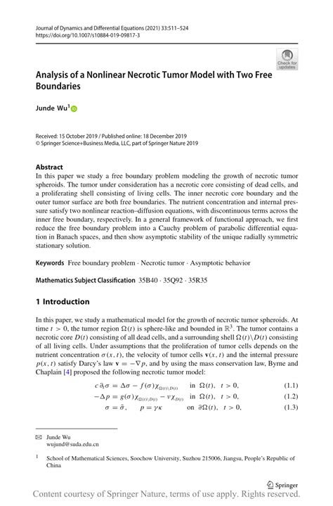 Analysis Of A Nonlinear Necrotic Tumor Model With Two Free Boundaries
