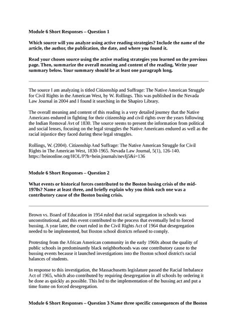 Module 5 Short Answers Module 6 Short Responses Question 1 Which Source Will You Analyze