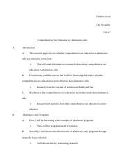 Comprehensive Sex Education Vs Docx Emeline Scott Our Sexuality Comprehensive Sex