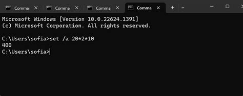 perform arithmetic operations in command prompt on windows 10
