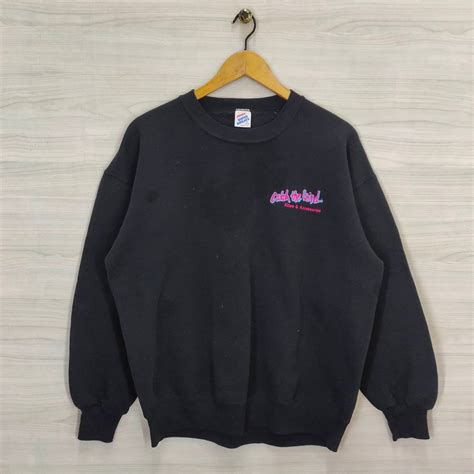 Vtg 90s Jerzees Crewneck Sweatshirt Large Vintage Kites Sweater Jumper