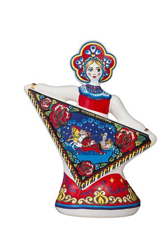 마트 비문 러시아어에서와 러시아 국가 문화를 반영 하는 고립 된 흰색 배경에 아름 다운 색깔 회화의 형태로 세라믹 기념품 장난감