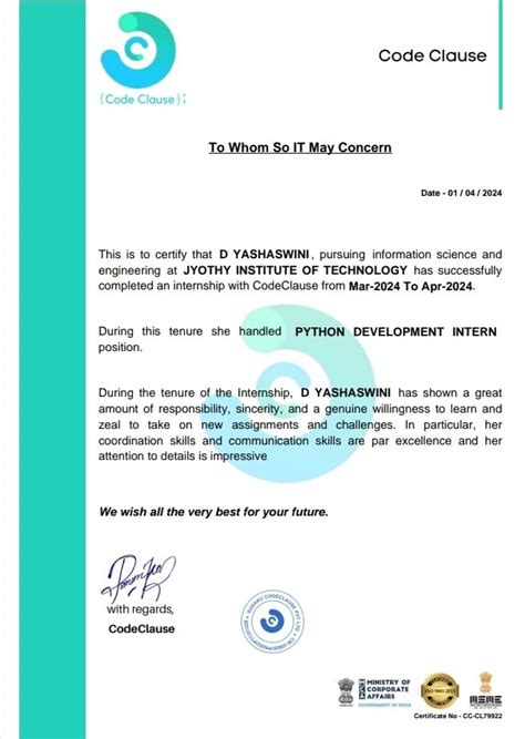 D Yashaswini On Linkedin Codeclause Codeclauseinternship Internship