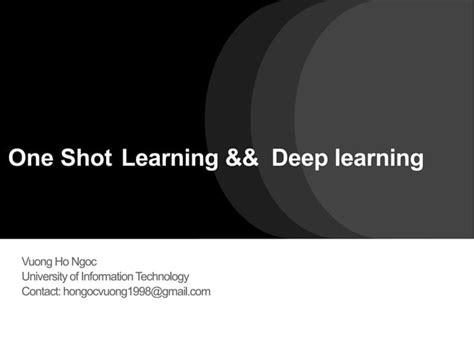 One Shot Learning Ppt
