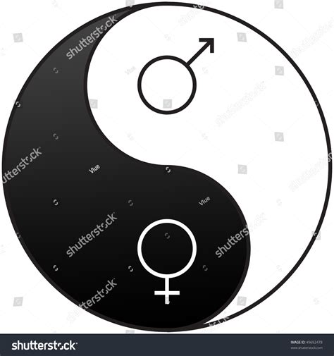 Gender Symbols Embedded On The Yin And Yang Symbol Used To Demonstrate