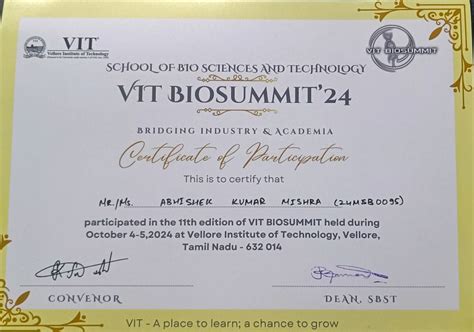 Abhishek Kumar Mishra On Linkedin Vitbiosummit Biotechnology
