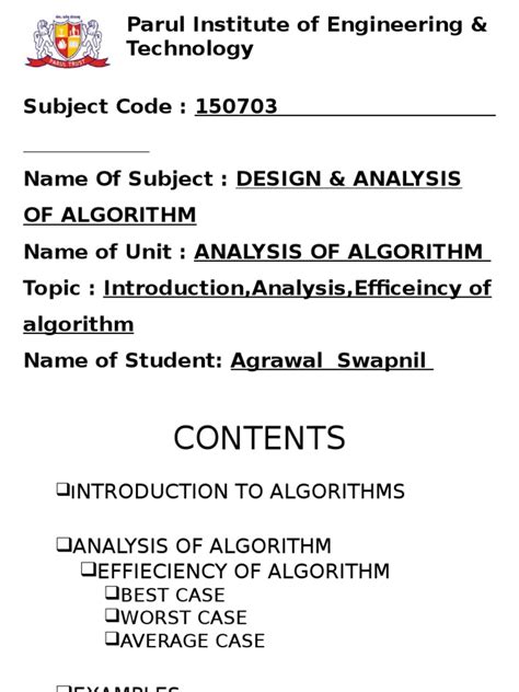 Daa Intro Pdf Recurrence Relation Time Complexity