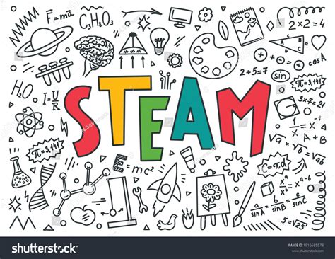 Steam Science Technology Engineering Art Mathematics Stock Vector
