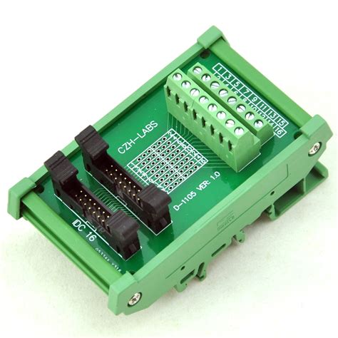 CZH LABS DIN Rail Mount Dual IDC Pitch Mm Male Header Interface Module Breakout Board
