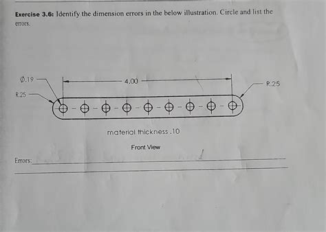 Solved Identify Thedimension Errors In The Below