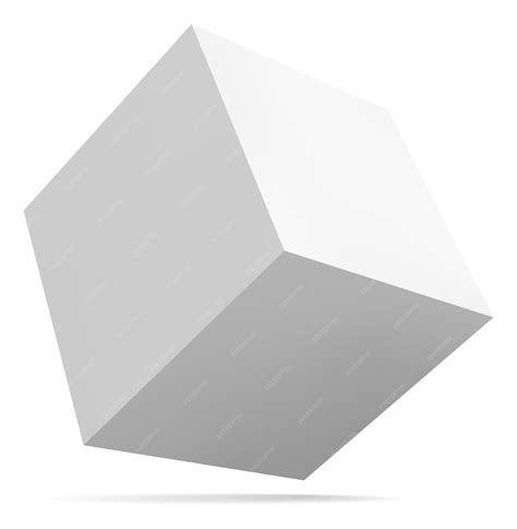 Premium Vector Realistic Cube Mockup White Blank Render Block