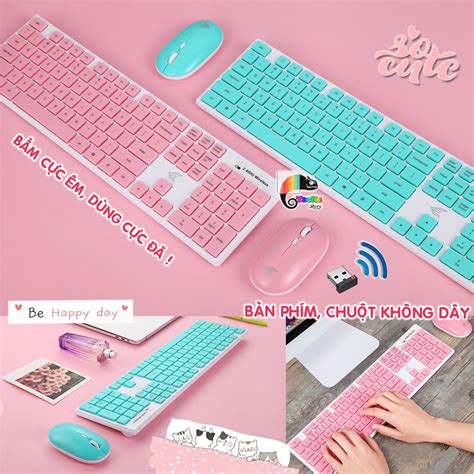 [multicolor] Pink Wireless Mouse Keyboard Set Extremely Beautiful Personality Quiet Wireless