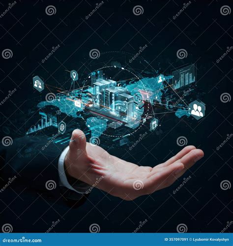 Businessman Holding Global Network And Data Center In Augmented Reality