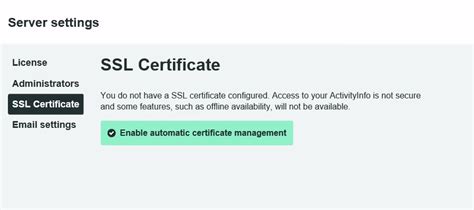 Automated Ssl Configuration Activityinfo Information Management
