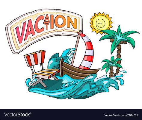 Vacation Cartoon Style Royalty Free Vector Image