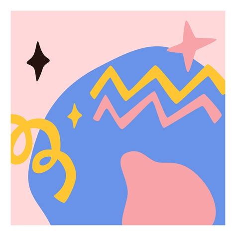 Premium Vector Minimalistic Shape Composition Abstract Decorative Square Card