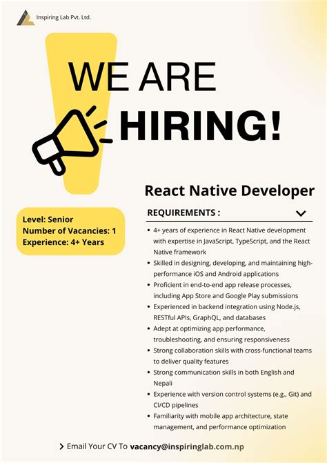 Hiring Vacancy Job React Reactnative Inspiringlab Sanjay Khanal