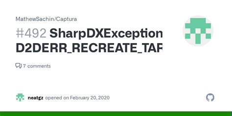 Sharpdxexception D2derrrecreatetargetrecreatetarget · Issue 492 · Mathewsachincaptura · Github