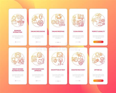 Remote Work App Features Onboarding Mobile App Page Screen With