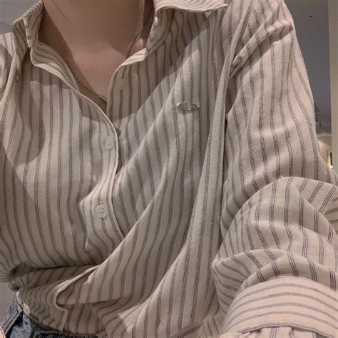 크림치즈마켓 [3천장돌파 추천] 자체제작 크치made 체스넛 클래식 스트라이프 긴팔 셔츠 블라우스 Nb 하객룩 레이어드 만능템