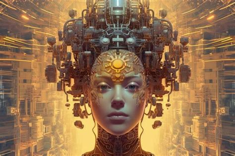 premium photo conceptual illustration of artificial intelligence through the depiction of a