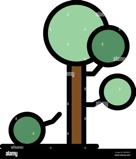 Tree Removal Icon Outline Vector Arborist Wood Log Lumber Color Flat Stock Vector Image Art