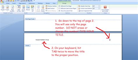 M And J In A Nutshell Tutorial Running Headers In Ms Word