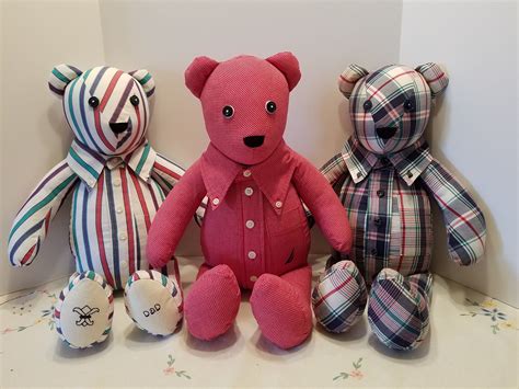 Memory Bear 20 Inch Custom Made From Shirts Or Fabric Etsy Memory
