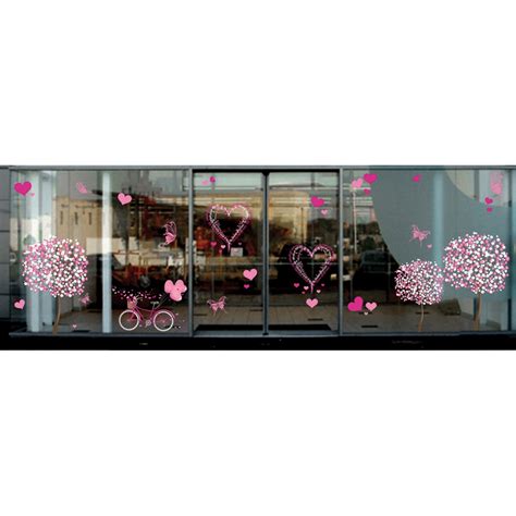 Sv28 Sticker Joyeuse St Valentin Et Coeurs Deco Vitres Electrostatique