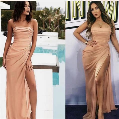 House Of Cb Nastassia Rose Gold Corseted Maxi Dress Depop