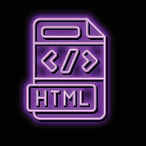 Html File Format Document Neon Glow Icon Illustration 21231278 Vector Art At Vecteezy