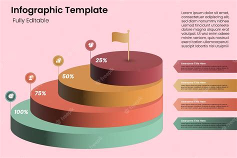 전문 단계 인포 그래픽 템플릿 프리미엄 벡터