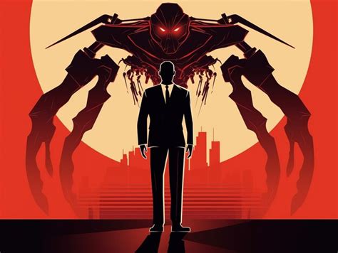 Premium Ai Image Evil Boss Robot Ai Future Evil Plans Vector Unemployment Ai Generative