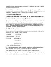 CIS Unit Lab Configuring A Residential Router As An Internet Gateway Docx Students