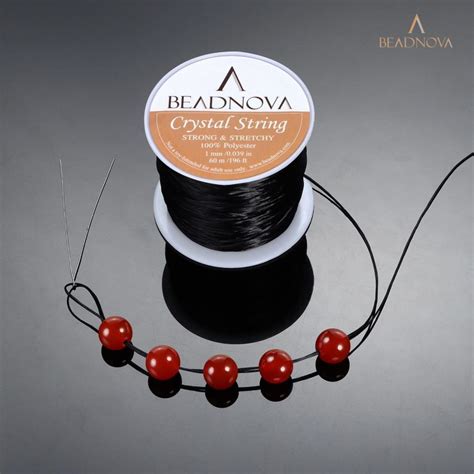 Beadnova 1mm Elastic Stretch Polyester Crystal String Cord For Jewelry Making Bracelet Beading