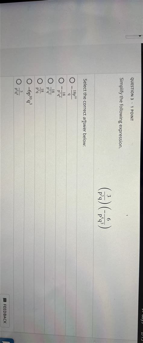 Solved QUESTION POINTSimplify The Following Chegg Com