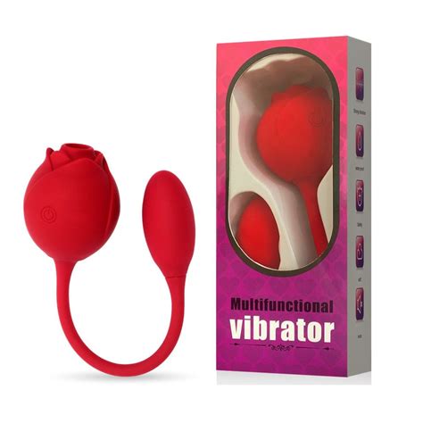 Estimulador Duplo Recarregável Com Um Bocal Pulsador Em Formato De Rosa