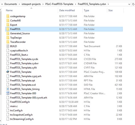 FreeRTOS PSoC Template Project IoT Expert