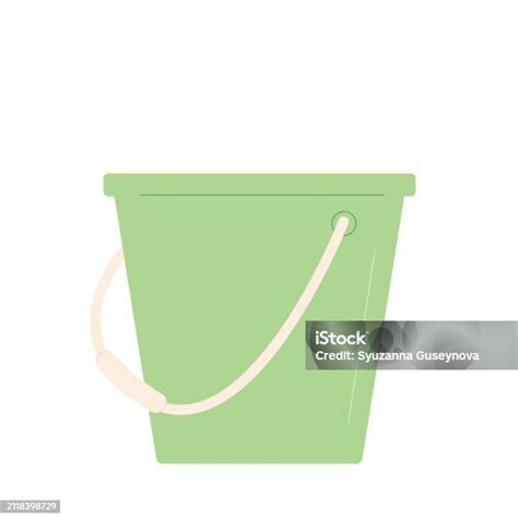 흰색 배경에 고립된 청소 양동이 세척 용기 벡터 평면 그림입니다 가사 집안일에 대한 스톡 벡터 아트 및 기타 이미지 가사 집안일 가정 생활 낮 Istock