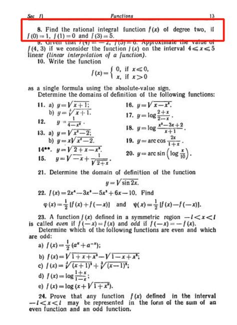 what is rational integral function history of science and