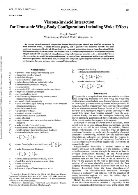 Pdf Analyzing Transonic Flow Over A Wing And Fuselage