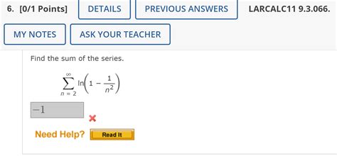 Solved Find The Sum Of The Series N Ln N Chegg