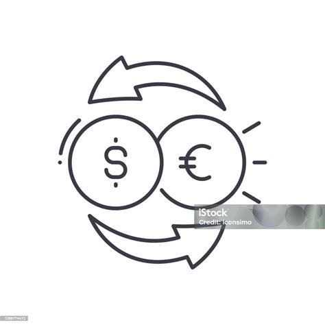 환전 아이콘 선형 격리 일러스트레이션 씬 라인 벡터 웹 디자인 사인 흰색 배경에 편집 가능한 스트로크가 있는 개요 개념 기호 Championship에 대한 스톡 벡터 아트