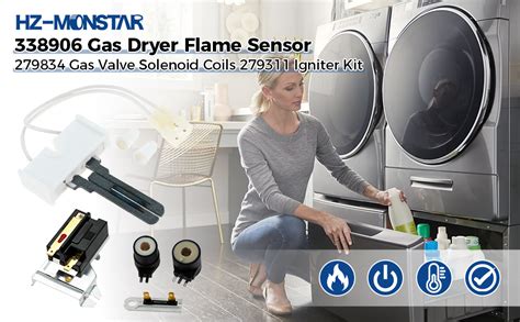Dryer Repair Kit 338906 Gas Dryer Flame Sensor 279834 Gas