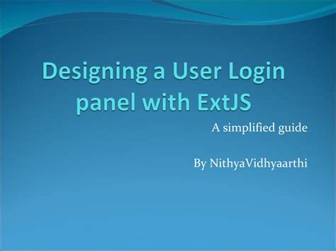 Ext Js User Login Panel Ppt