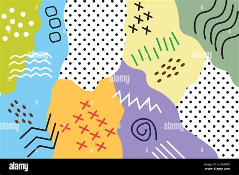 Creative Doodle Art Header With Different Shapes And Textures Stock