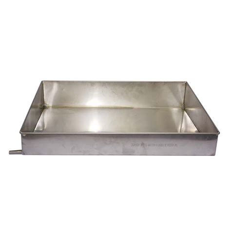 ถาดสแตนเลสเกรด 304 ถาดแสตนเลส สโลป เจาะรูต่อท่อน้ำทิ้ง ขนาด 46 X 90 ซม ไม่รับชำระแบบ Cod