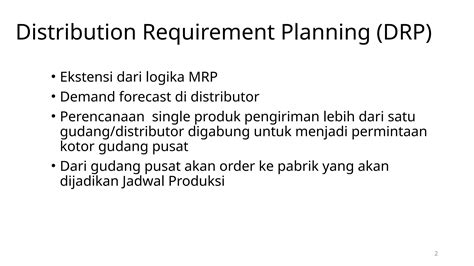 Distribution Requirement Planning In Scm Pptx